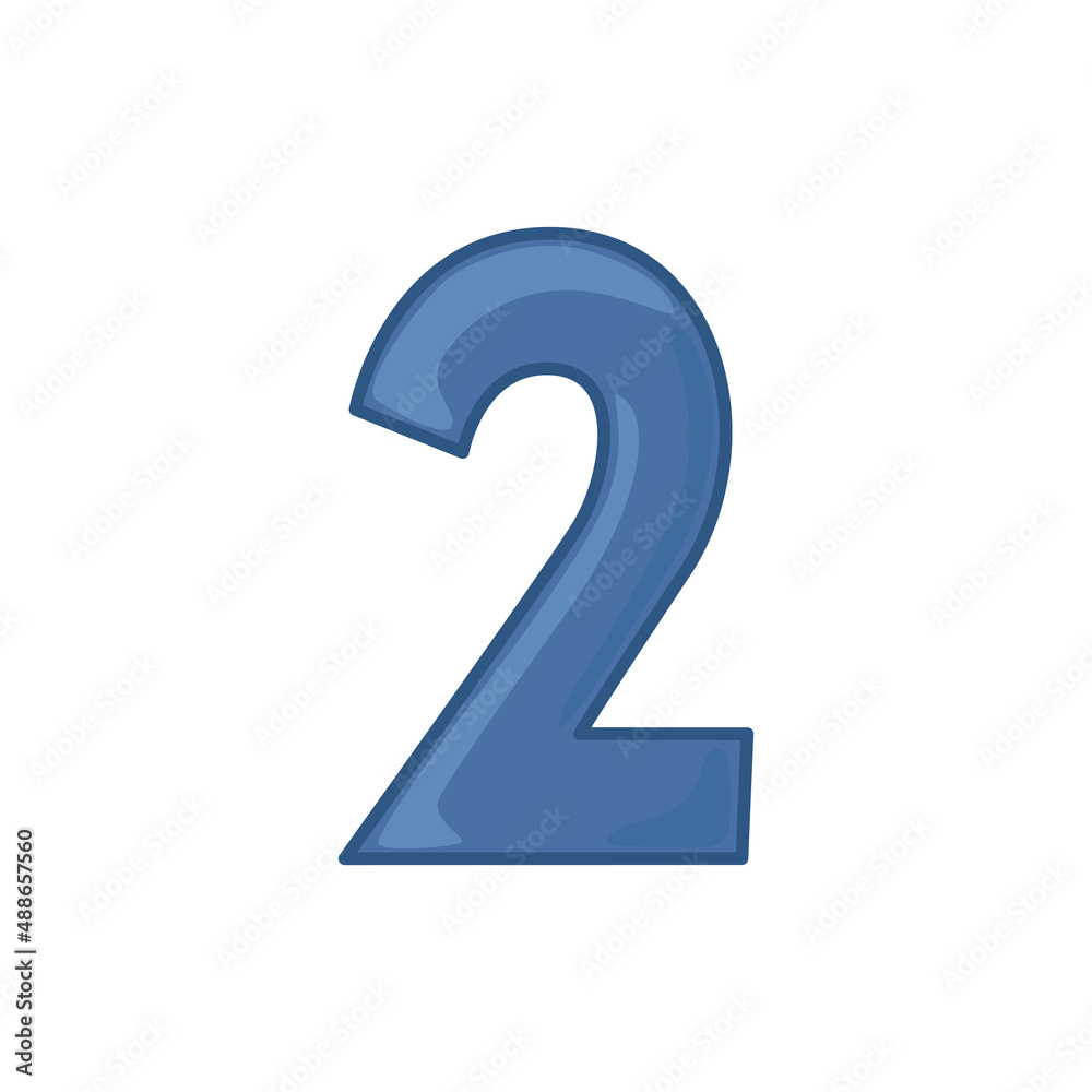 Number 2 font alphabet. Vector illustration of Arabic numerals number 2 ...