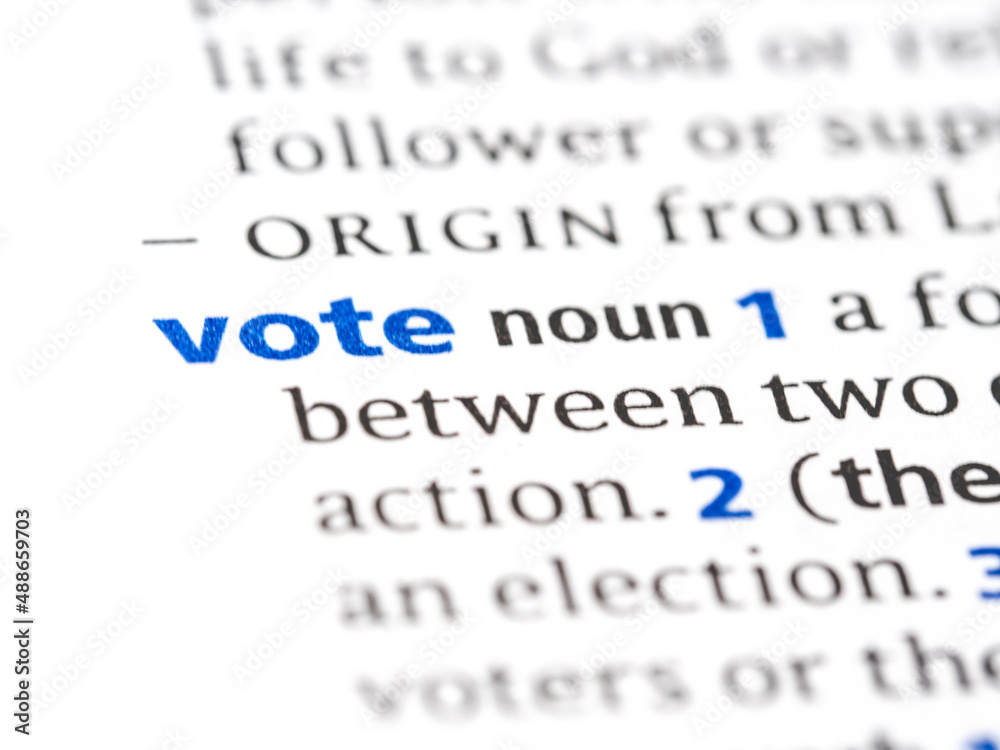 Vote - English dictionary definition of the word - photo of a ...