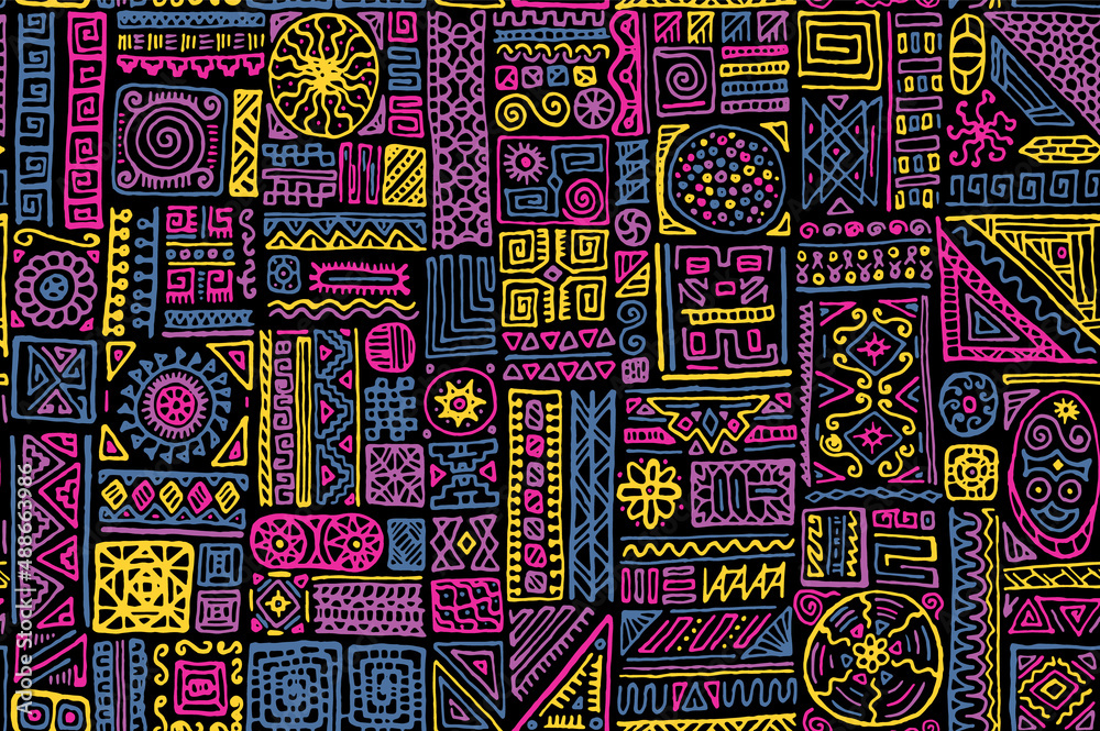 Traditional african vector seamless pattern design Stock Vector | Adobe ...