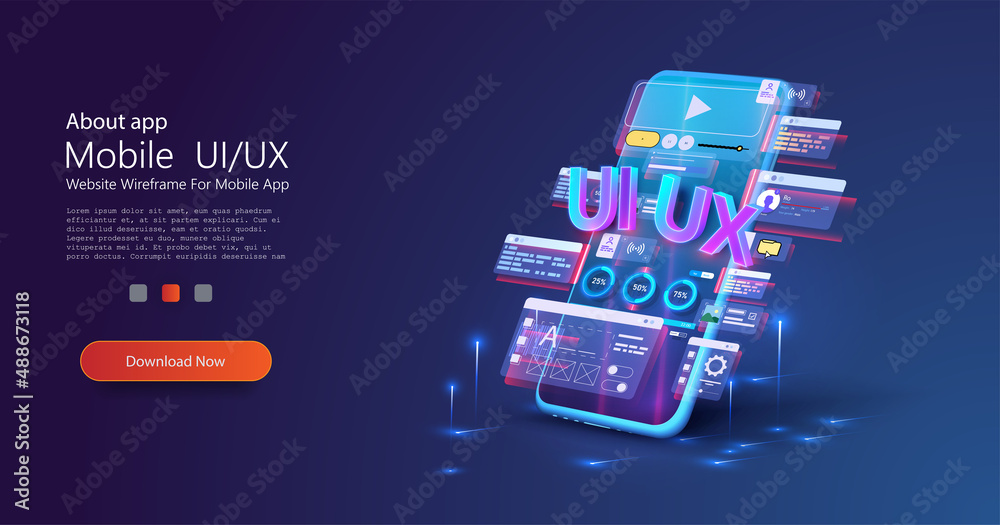 Designer, creator of an individual design of user interface scenes for a mobile UI,UX ...