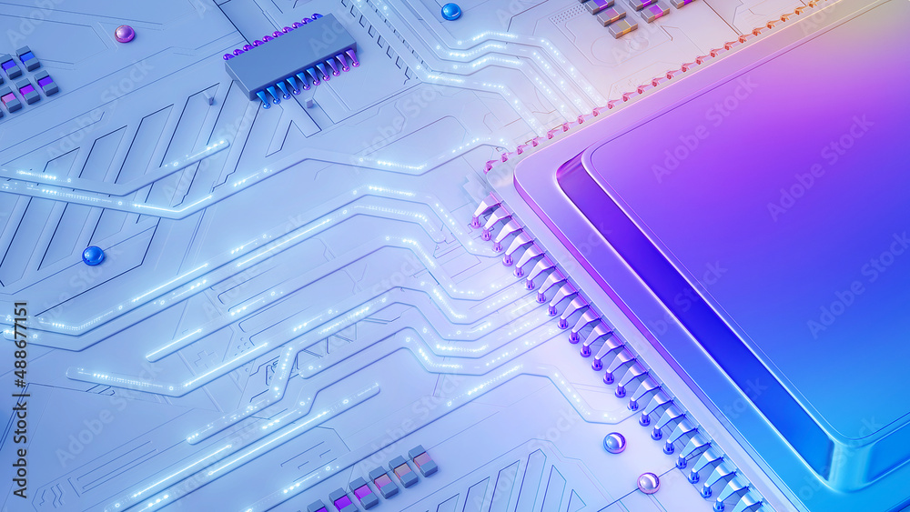 Central Computer Processors CPU concept. Motherboard digital chip. Tech ...