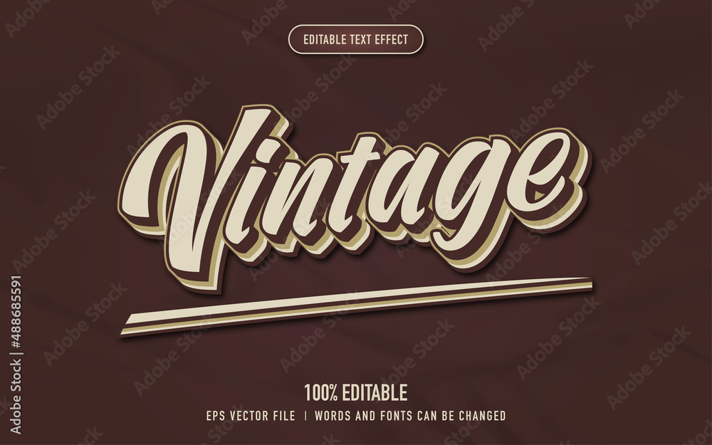editable vintage, retro, 70s and 80s text effects Stock Vector | Adobe ...