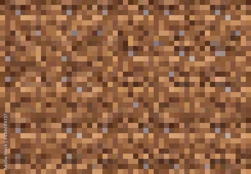 Cubic pixel game ground blocks on background pattern, vector 8bit pixel ...