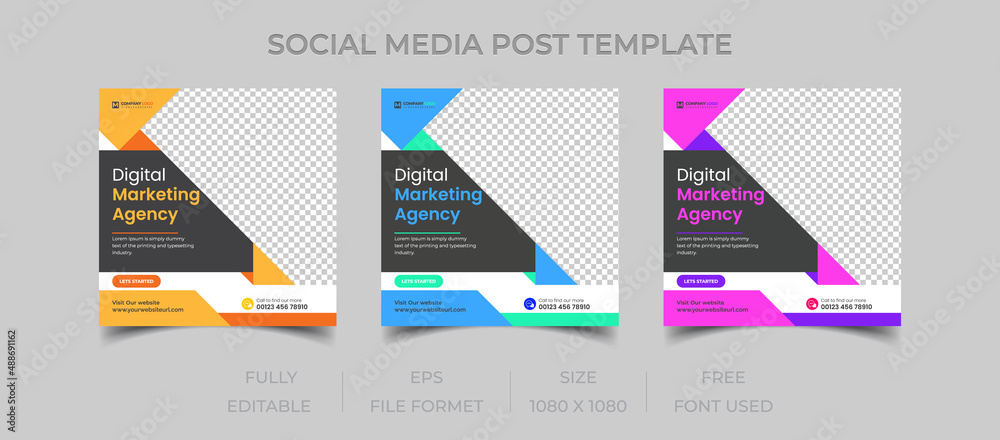 Fototapeta mapa świata dla dzieci Simple social media post design ...