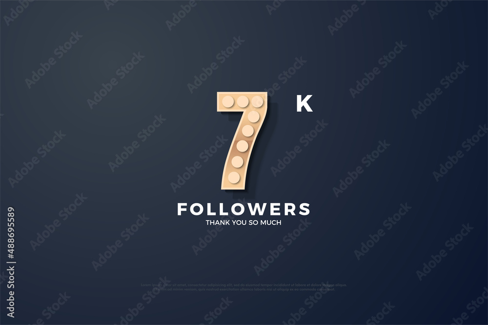 7k followers background with numbers illustration. Stock Vector | Adobe ...