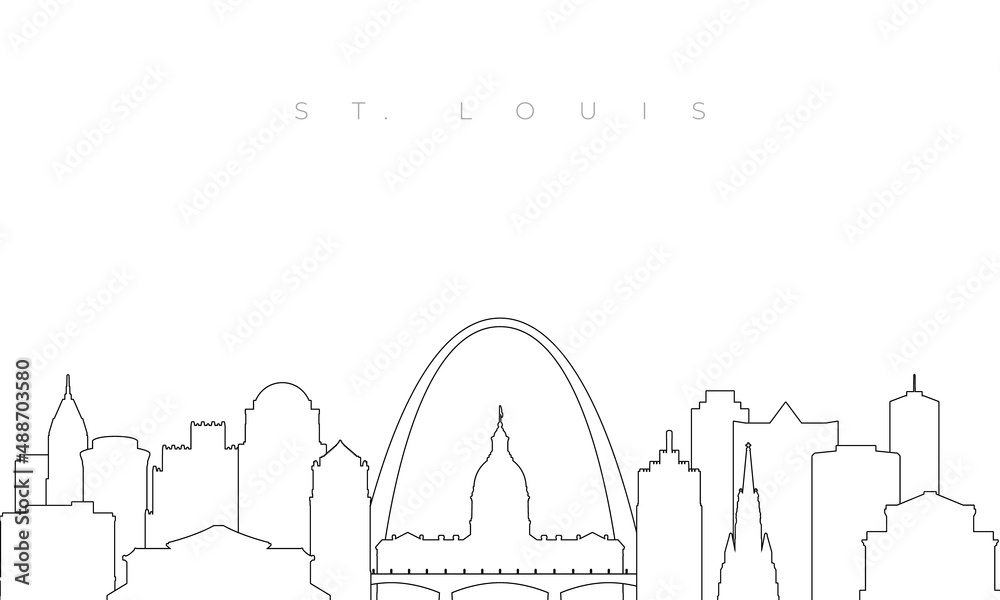 Vecteur Stock Outline St.Louis skyline. Trendy template with St.Louis ...
