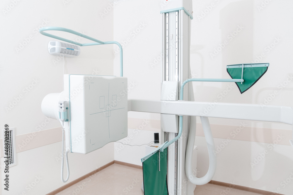 Hospital Radiology Room. X-ray department in modern hospital. Medical ...