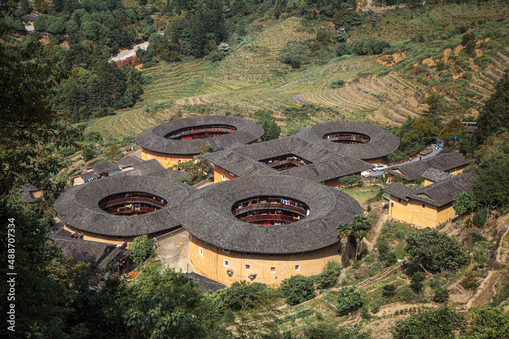 Tulou, Fujian province, China Hakka architecture, earthen building ...