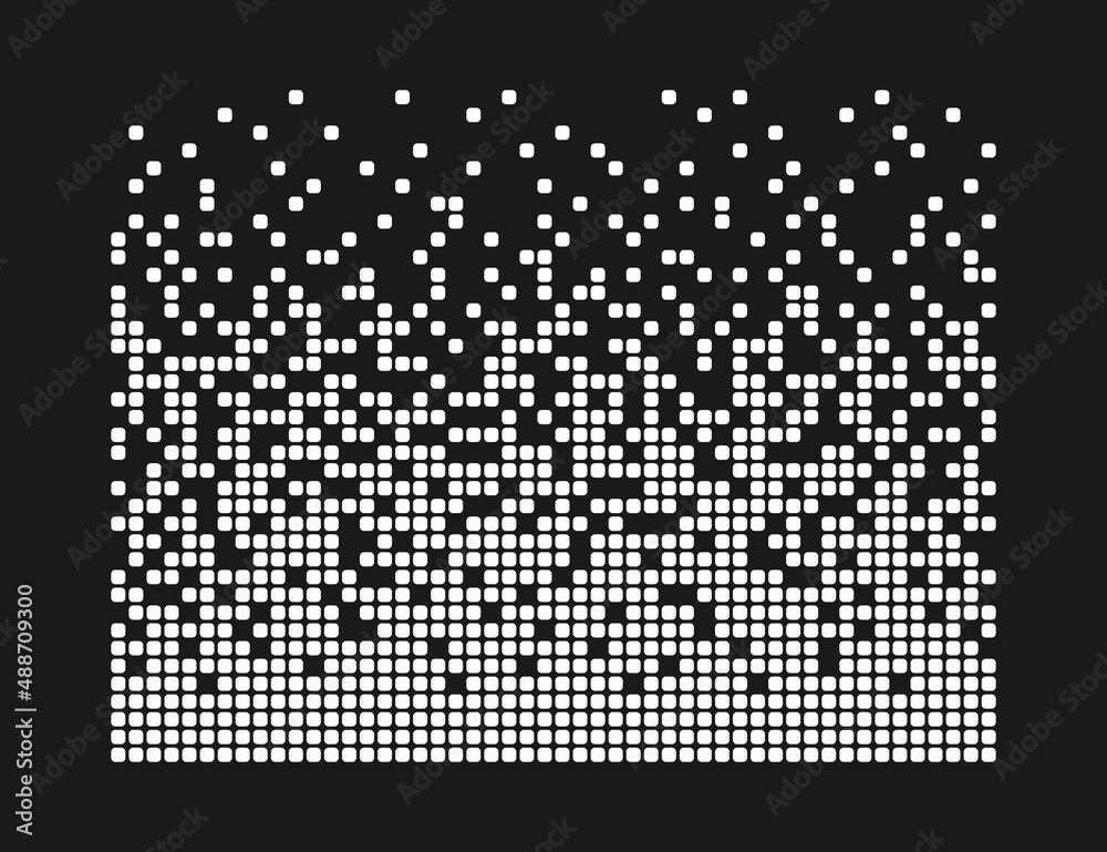 Pixel disintegration background. Decay effect. Dispersed dotted pattern ...