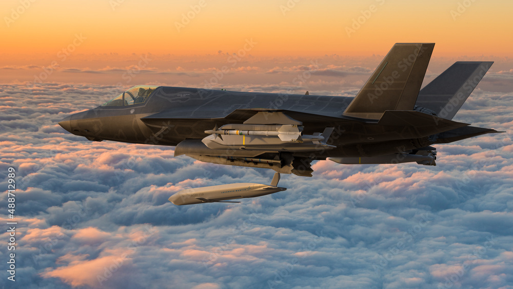Lockheed Martin F-35 Lightning II firing Standoff Air-Launched Cruise ...