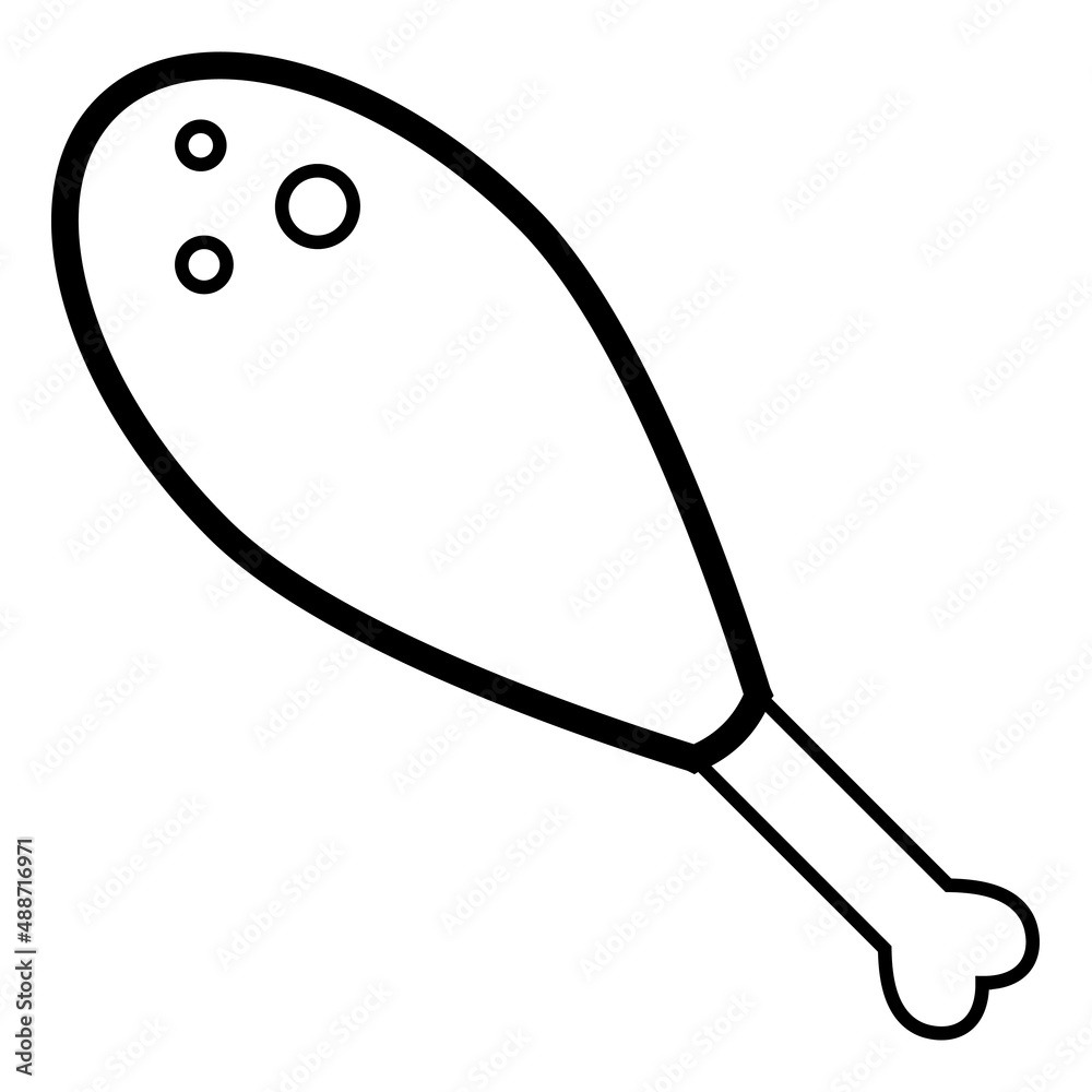 Icon food meat, fried chicken leg, logo fast food diner fried leg Stock ...