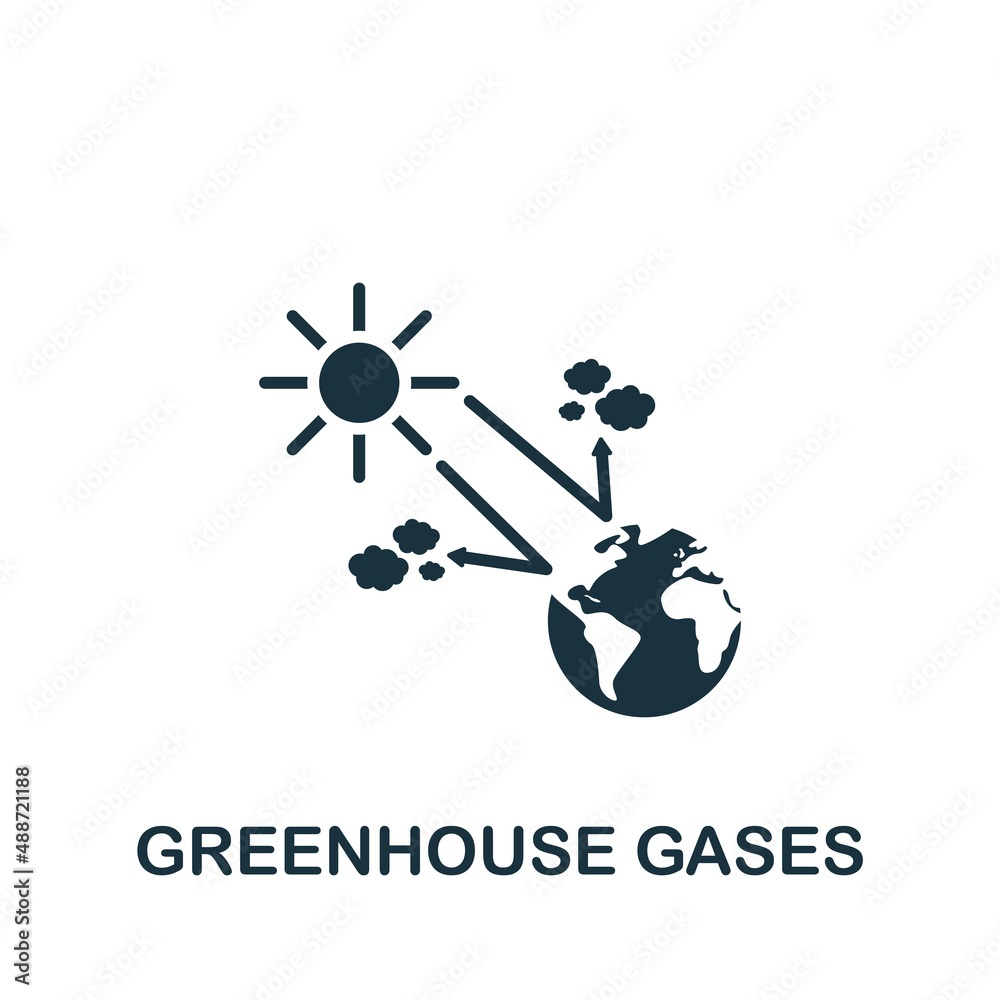 Greenhouse Gases icon. Monochrome simple icon for templates, web design ...