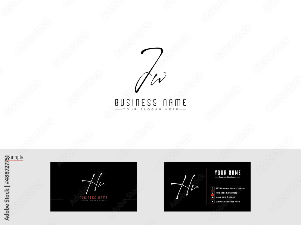 Classic Letter JW Logo, New Signature calligraphy jw logo image with ...