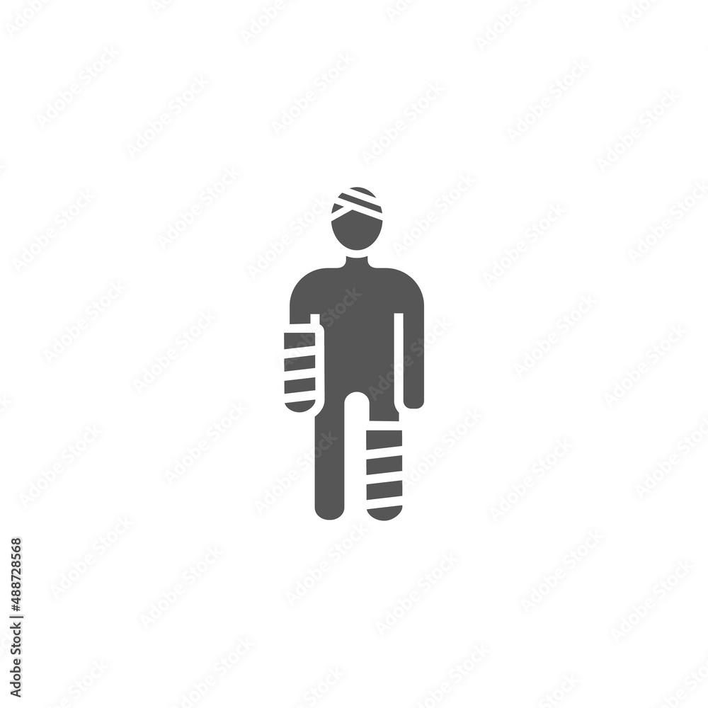 Injured man in bandages Vector signs for web graphics Stock Vector ...