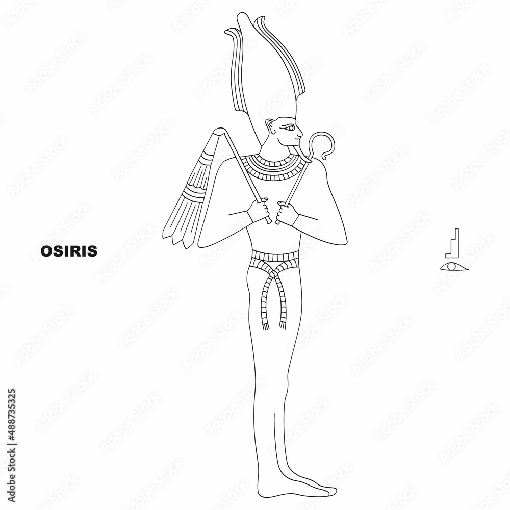 vector image with ancient Egyptian deity Osiris for your project Stock ...