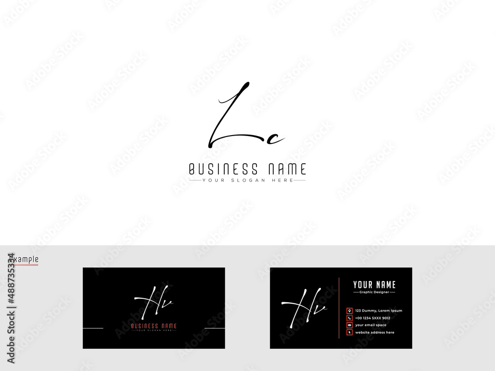 Modern Signature LC Logo Icon, Initial Lettering Lc Signature Logo or ...