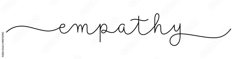 EMPATHY black vector monoline calligraphy banner with swashes Stock ...