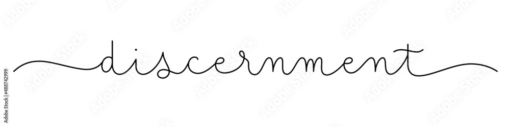 DISCERNMENT black vector monoline calligraphy banner with swashes Stock ...