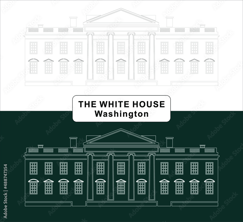 The White House. Vector image. Version for laser and cutting plotter ...