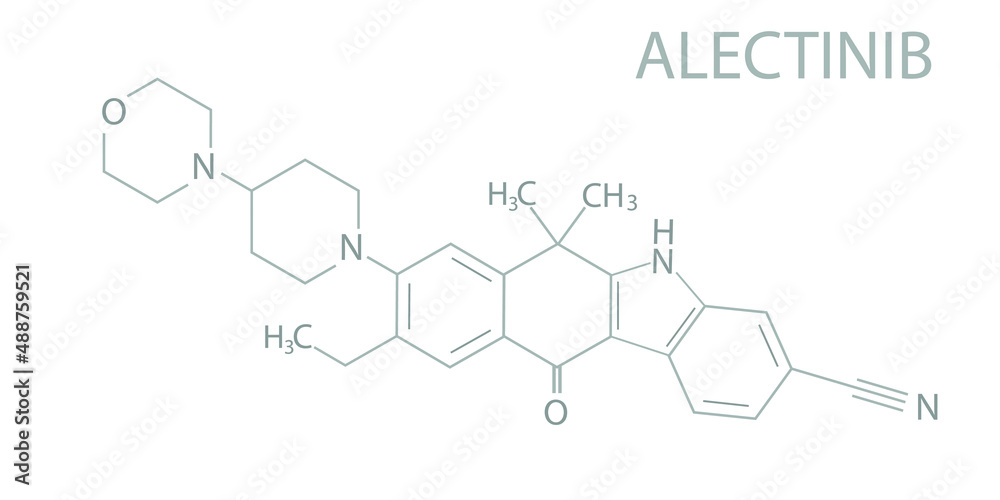 Alectinib molecular skeletal chemical formula. Stock Vector | Adobe Stock