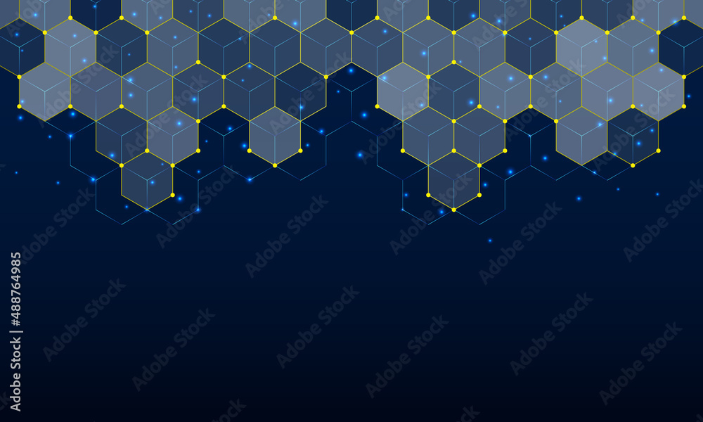 Abstract dark blue background with hexagons. Stock Vector | Adobe Stock