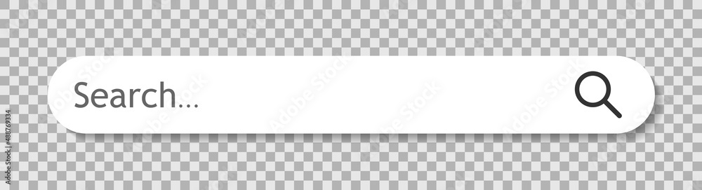 Search bar mockup. Search bar button with shadow isolated on ...