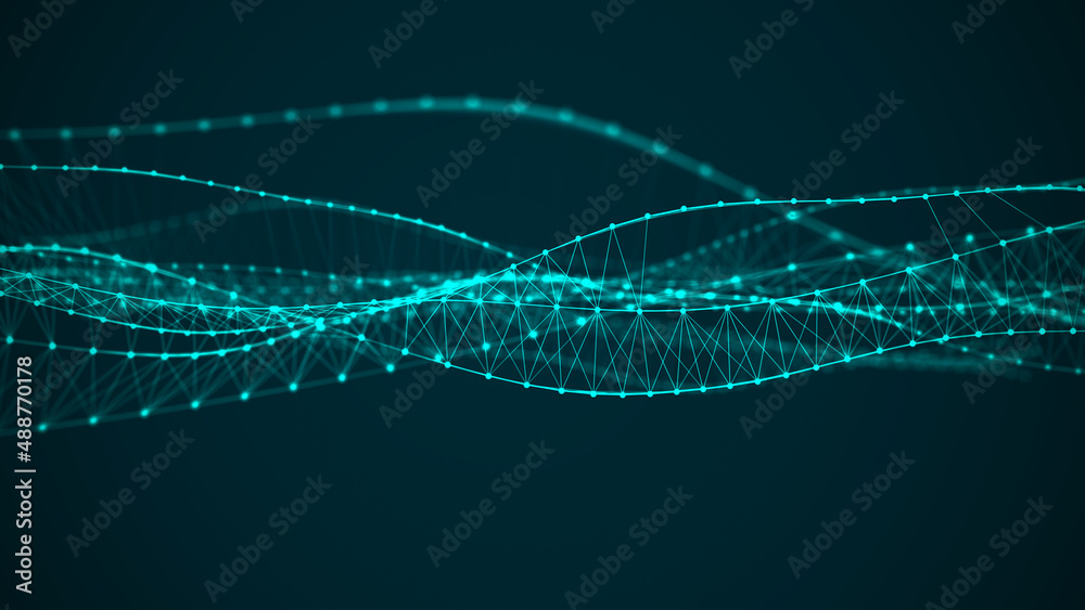 Cyber network connection background. Abstract connecting dots and lines ...