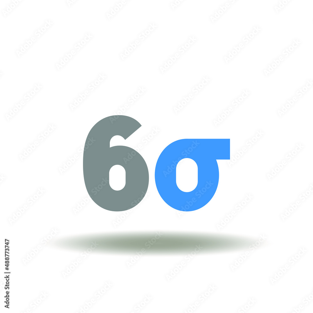 Vector illustration of six sigma. Icon of lean manufacturing. Symbol of ...