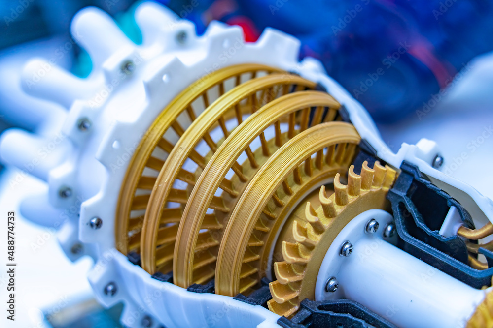 3D printer jet engine printed model metal plastic Stock Photo | Adobe Stock