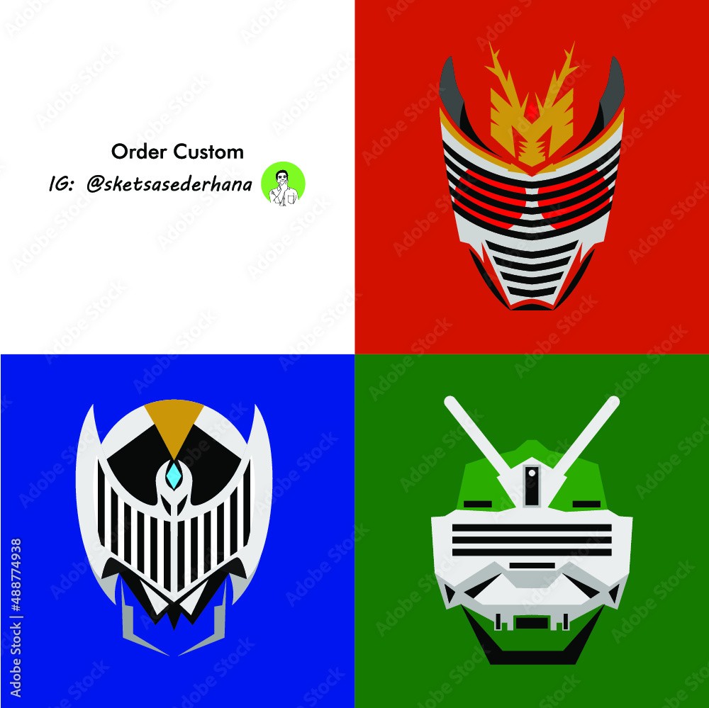 vector kamen rider head icon with a simple, minimalist but still cool ...