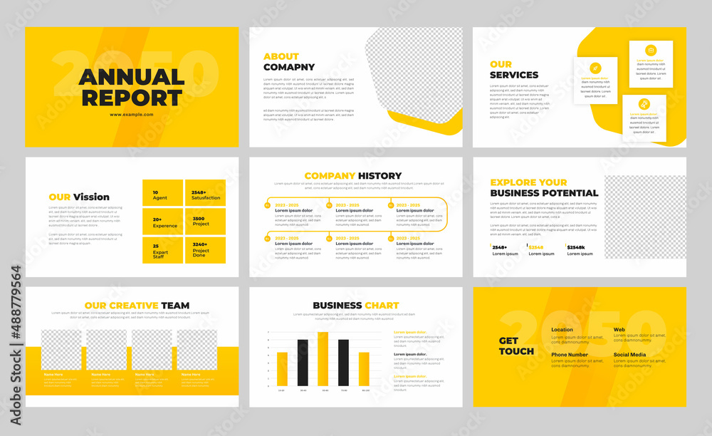 Annual Report PowerPoint presentation design Stock Vector | Adobe Stock