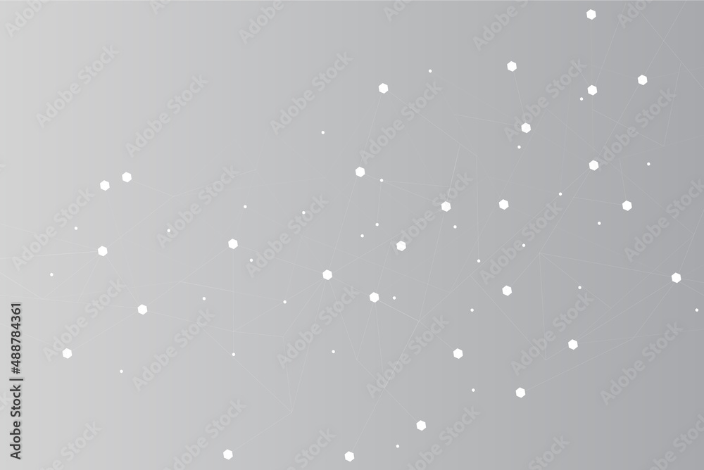 Network abstract connection isolated on gray background. Network ...