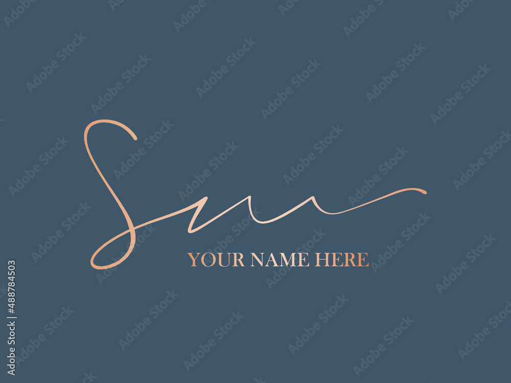 SM monogram logo.Calligraphic signature icon.Letter s and letter m ...