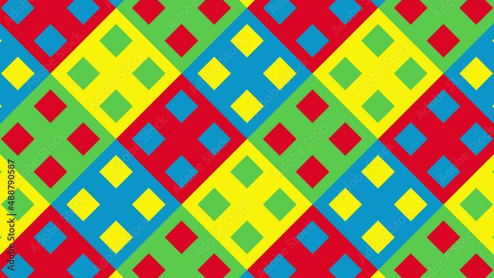 Video „Geometric pattern with animated tiles in bold primary colors ...
