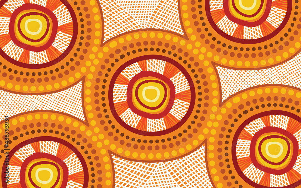 Aboriginal crosshatch style art background Stock Vector | Adobe Stock