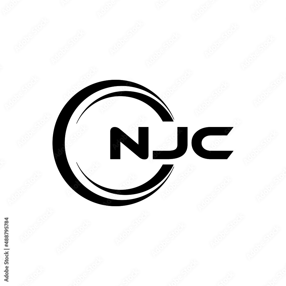 NJC letter logo design with white background in illustrator, vector ...