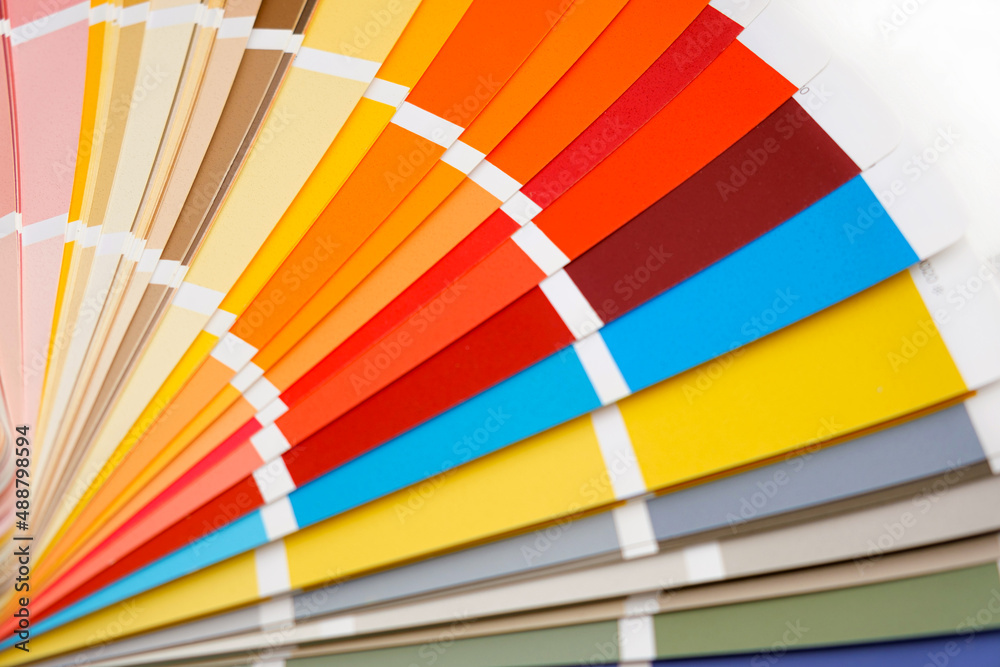 Color guide close up. Assortment of colors for design. Colors palette ...