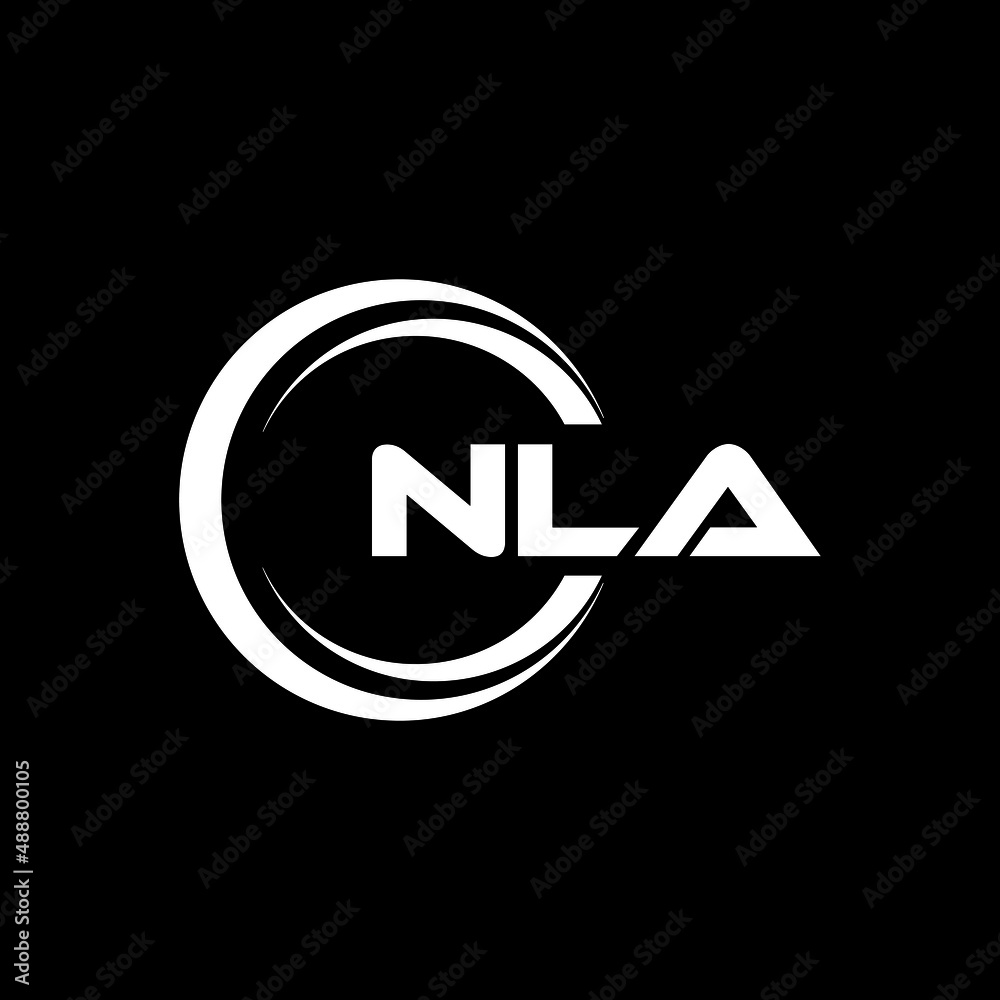 NLA letter logo design with black background in illustrator, vector ...
