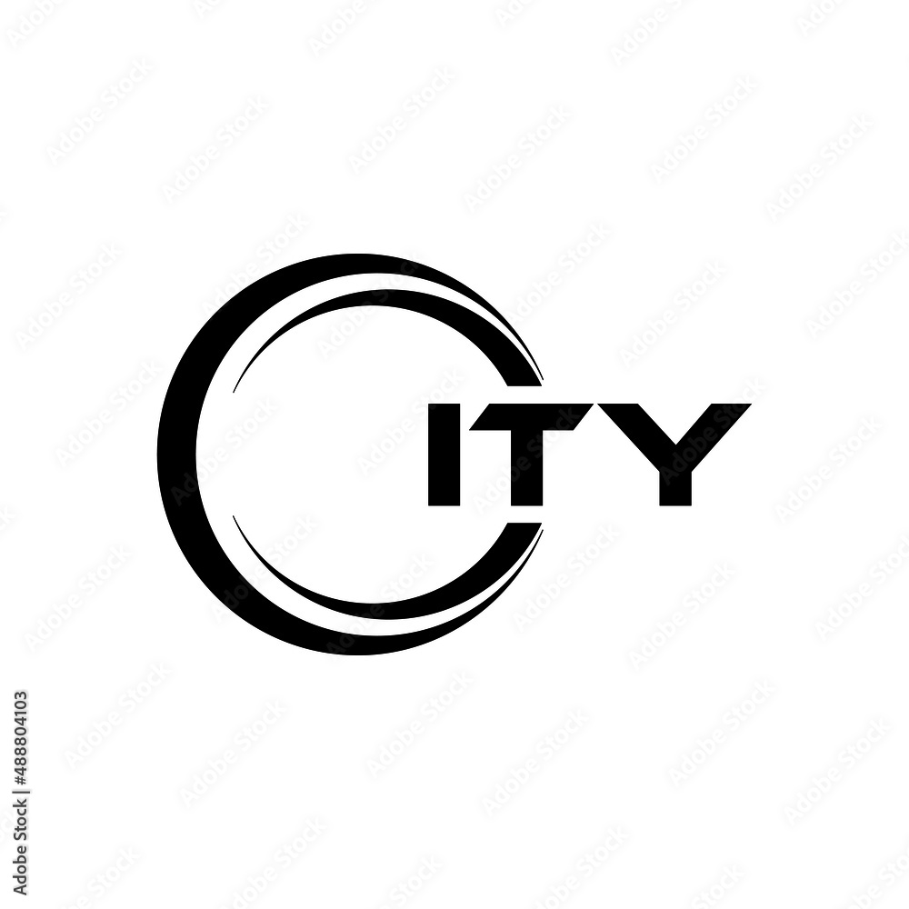 ITY letter logo design with white background in illustrator, vector ...