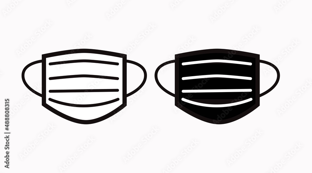 Face mask Icon Set. Vector isolated editable illustration set Stock ...