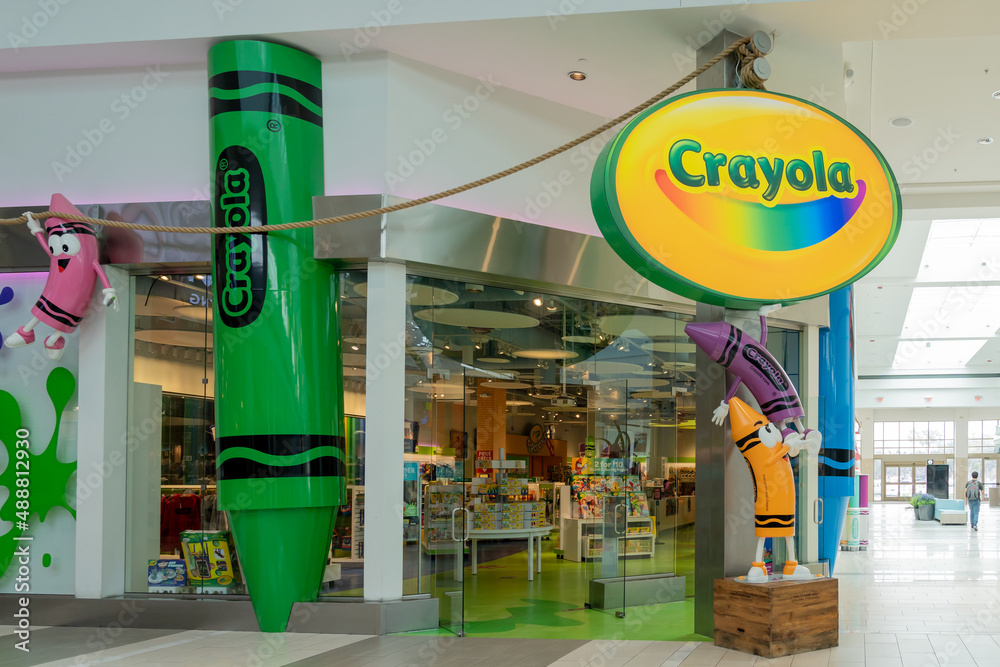 Orlando, Florida, USA - January 27, 2022: Closeup of Crayola Experience ...