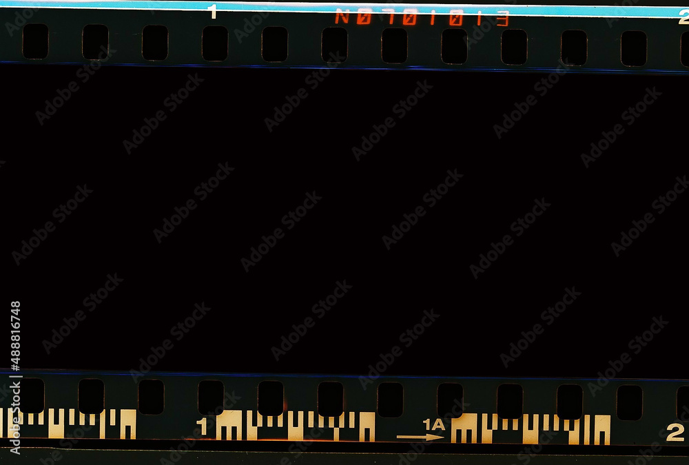 Film scan. Digital number and bezel on film photographs scanned. 35mm ...