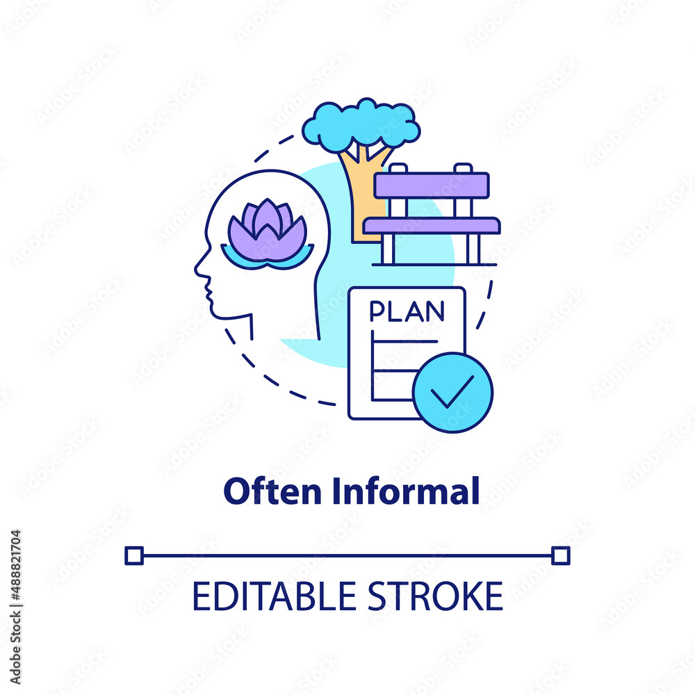 Often informal concept icon. Convenient time. Lifelong learning ...