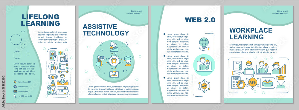Lifelong learning technologies mint brochure template. Leaflet design ...