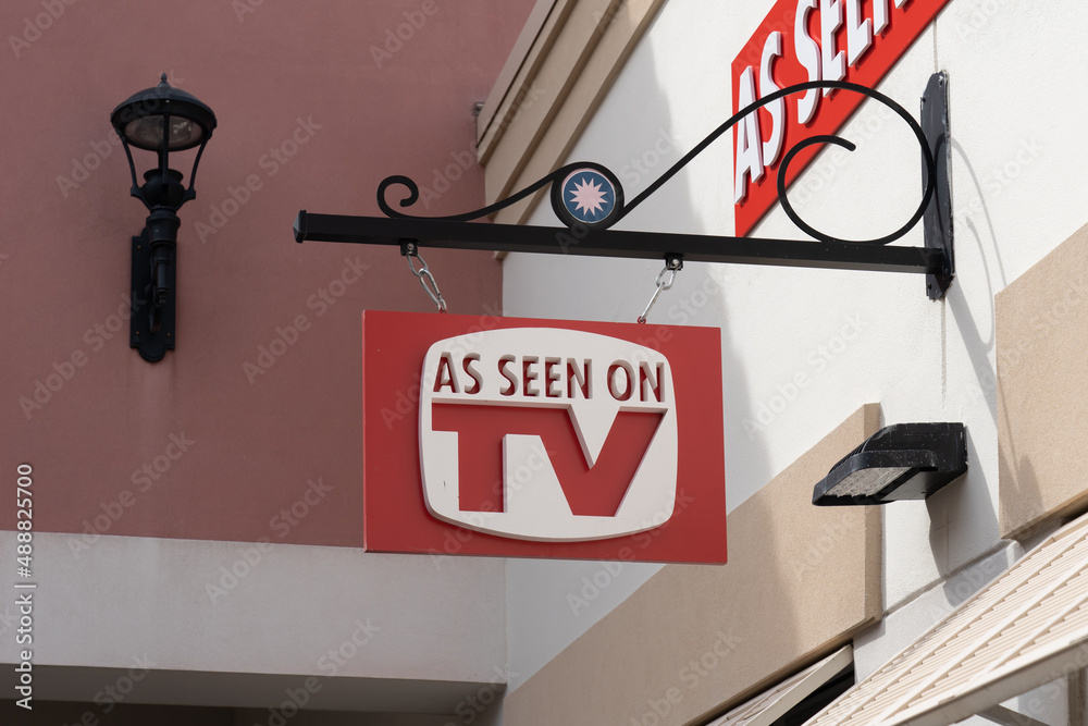 Orlando, Florida, USA- January 21, 2022: AS SEEN ON TV store sign is ...