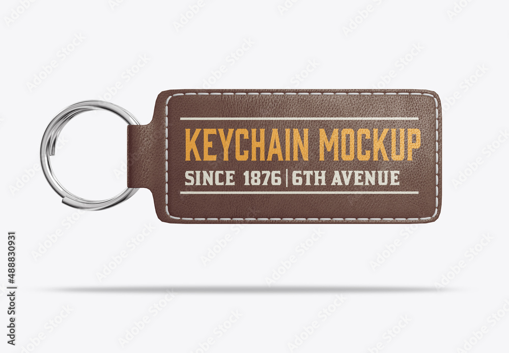 Leather Keychain Mockup Stock Template | Adobe Stock