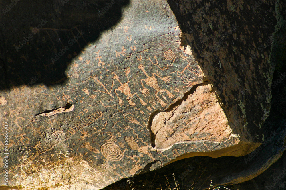 Petroglyph Writings from First Nation Native Americans Depicting Life ...