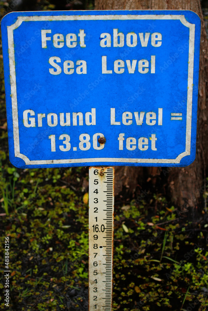 Sea level marker Stock Photo | Adobe Stock