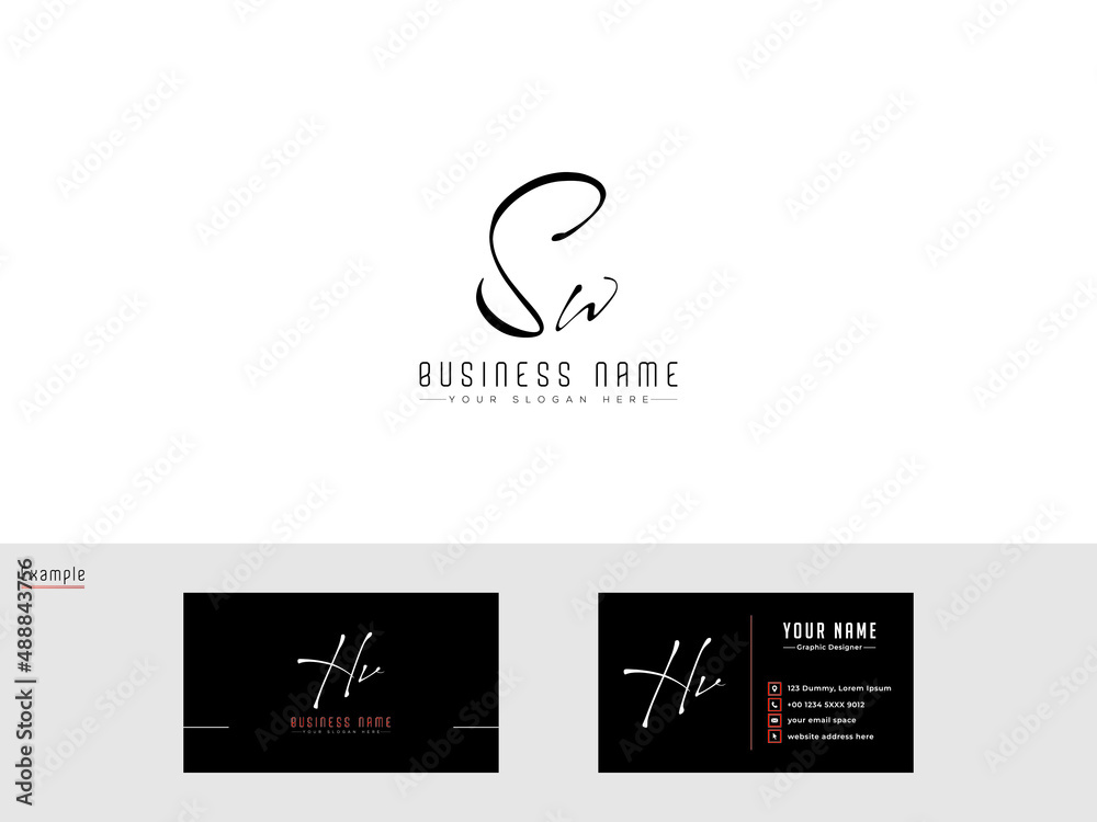 Handwriting Luxury SW Logo Letter Signature Icon, Monogram Sw Signature ...
