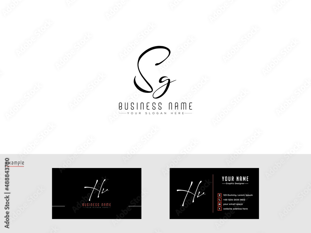 Handwriting Luxury SG Logo Letter Signature Icon, Monogram Sg Signature ...